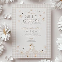 Silly Goose Baby Shower Invitation Bundle, Floral Bow Geese Baby Shower ...