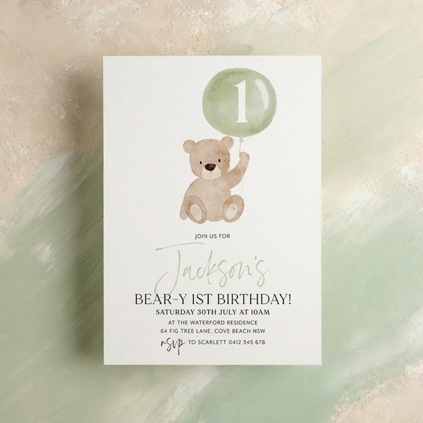 Bear 1st Birthday - Etsy