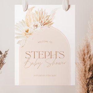 Boho Welcome Sign, Boho Baby Shower Welcome Sign, Boho Floral Baby ...