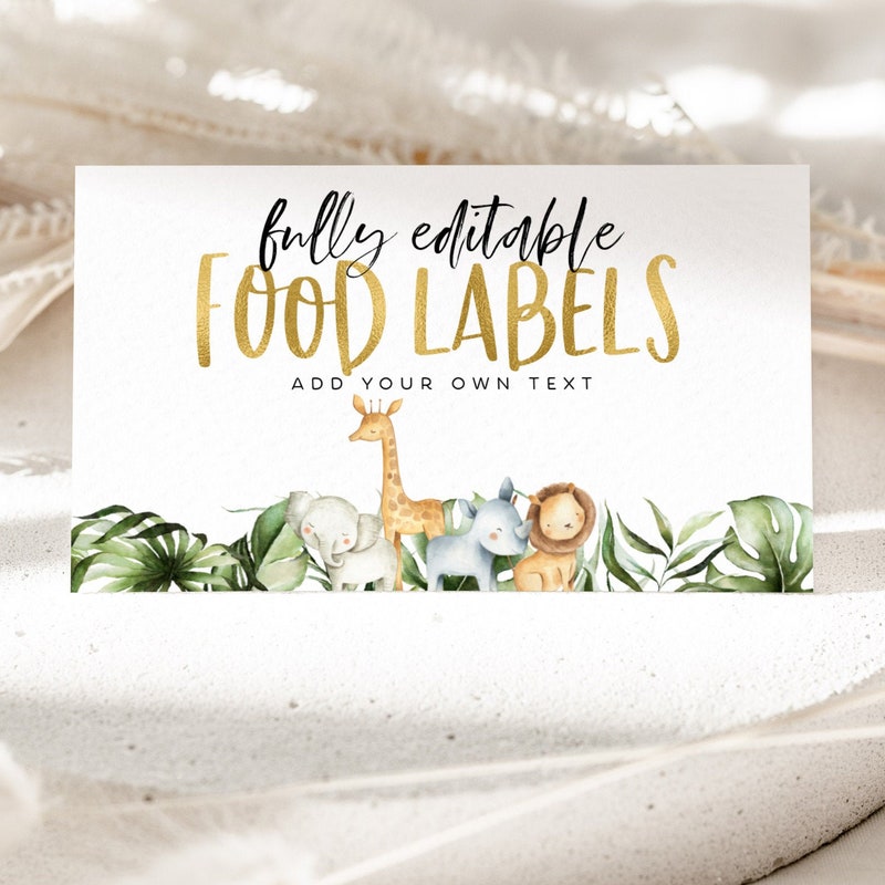 Safari Food Labels - Etsy