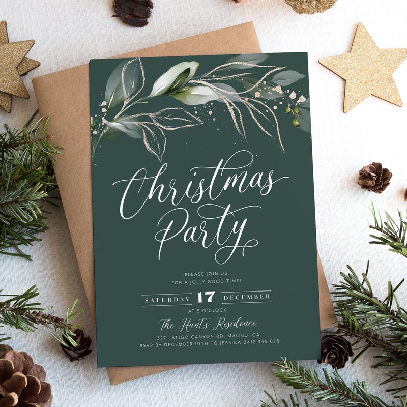 Green Party Invitations - Etsy