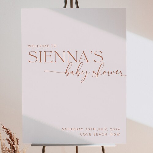 Boho Baby Shower Welcome Sign Minimalist Baby Shower Welcome - Etsy