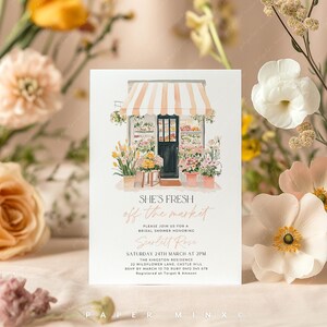 Flower Market Bridal Shower Invitation Template (canva Editable) - Etsy