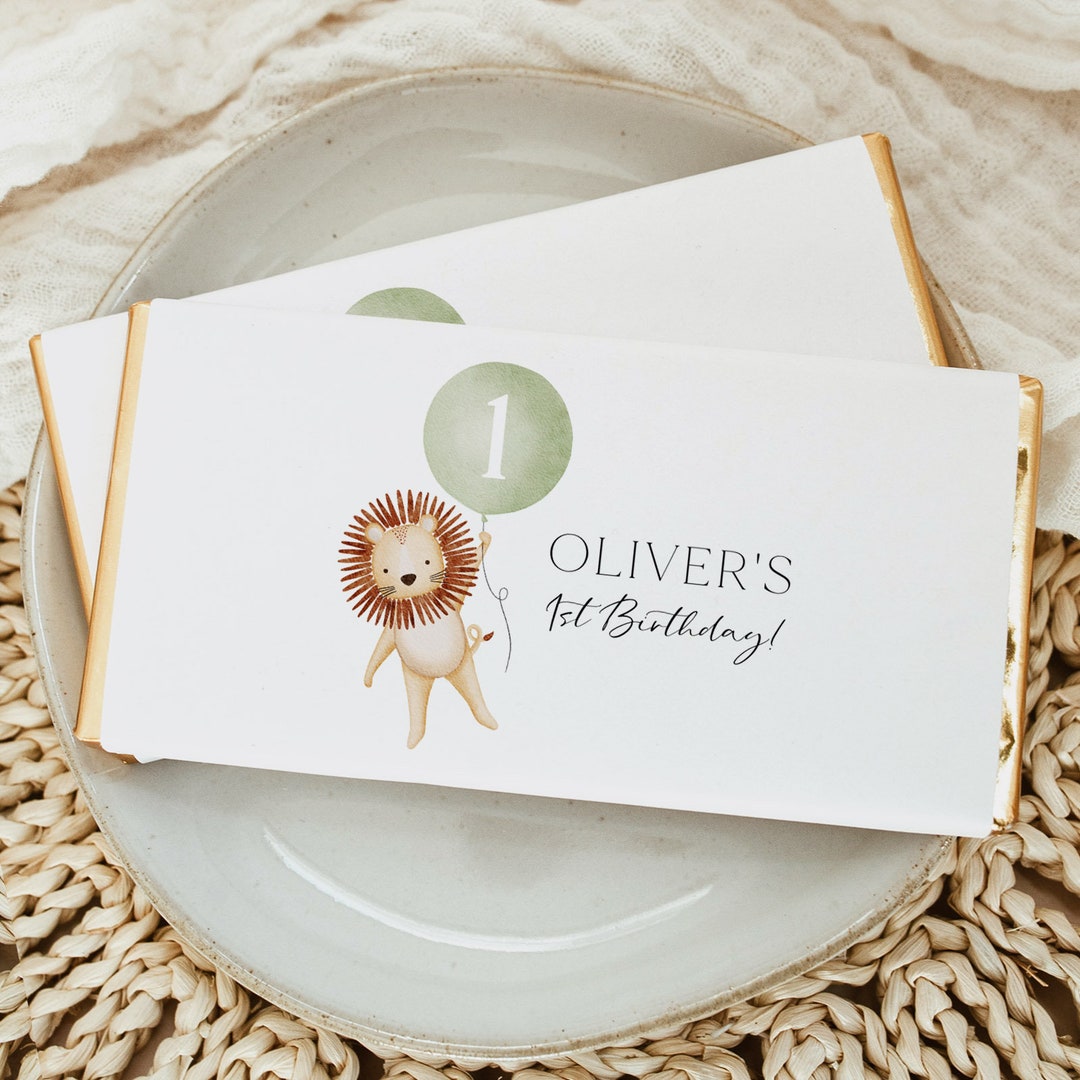 Lion Chocolate Bar Wrapper Template, Wild One Printable Candy Bar ...