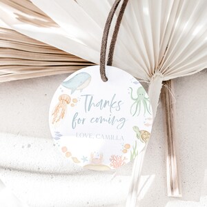 Printable Under the Sea Favor Tags, Oneder the Sea 1st Birthday Tags ...