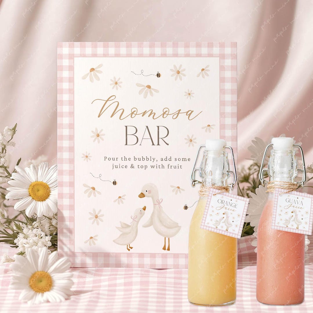 Goose Momosa Bar Sign: Baby Shower Juice Tags (printable) - Etsy