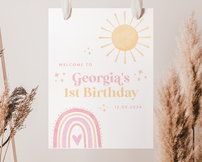 First Trip Around the Sun Welcome Sign Sun 1st Birthday - Etsy