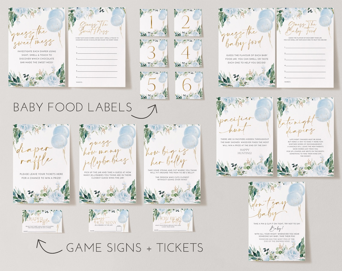 Baby Shower Games Boy Baby Shower Editable Games Printable - Etsy