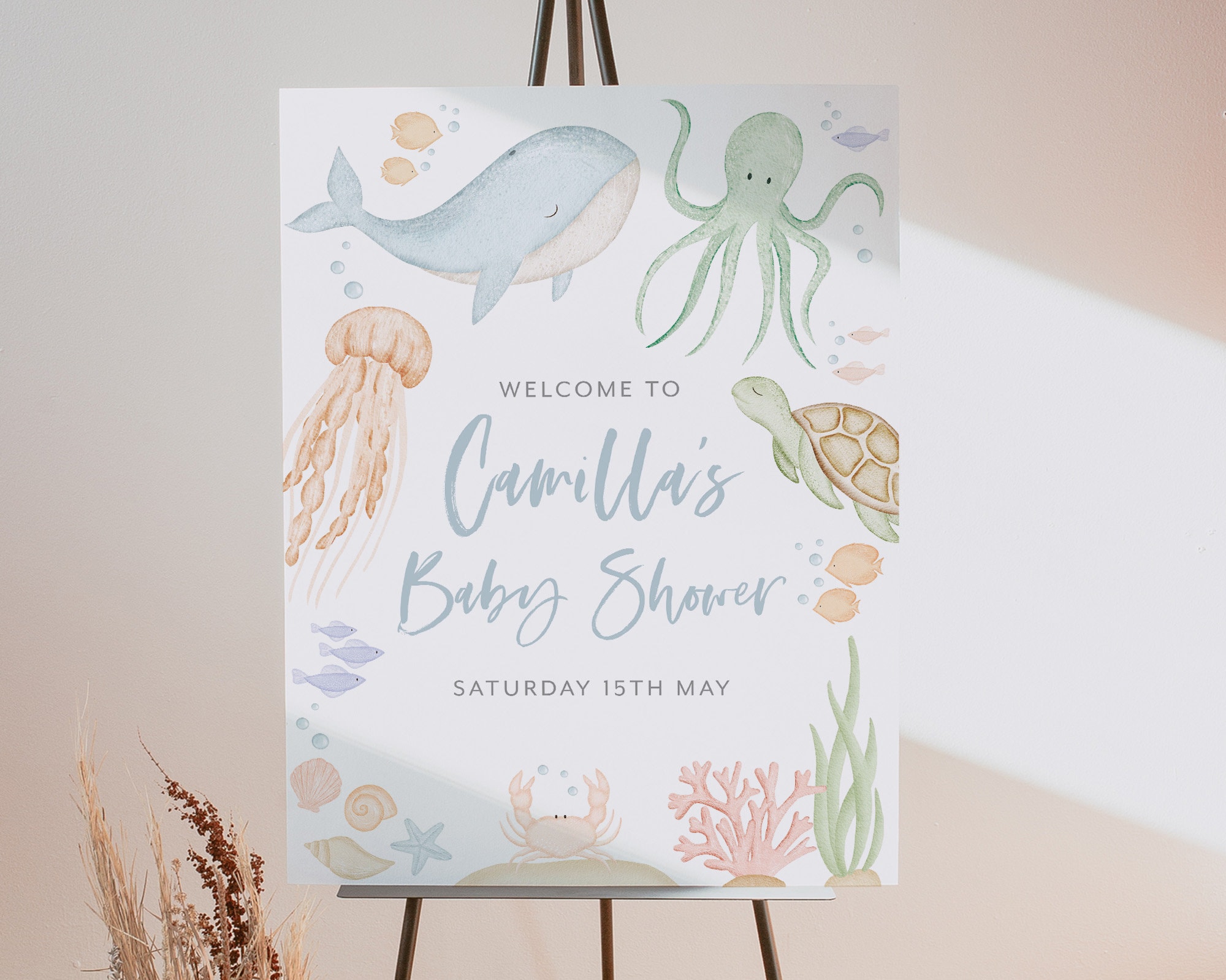Under the Sea Welcome Sign Printable Ocean Animals Baby - Etsy