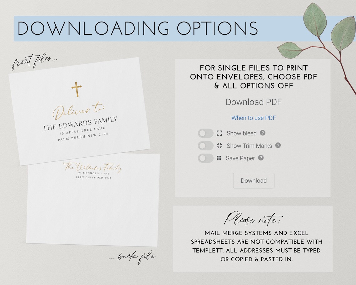 Envelope Addressing Template, Baptism Envelope Address Template ...