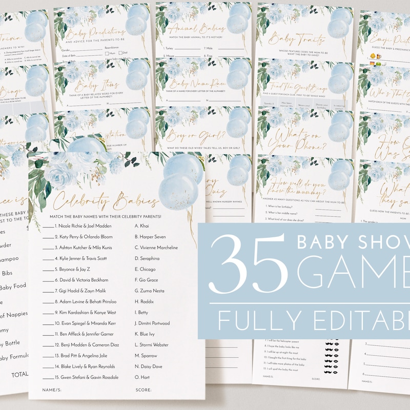 Baby Shower Games Boy - Etsy