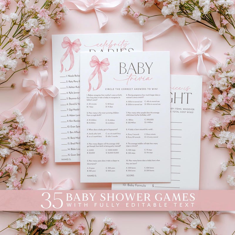 Ribbons Baby Shower Games - Etsy