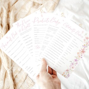 Wildflower Baby Shower Games, Baby in Bloom Games, Floral Baby Shower ...