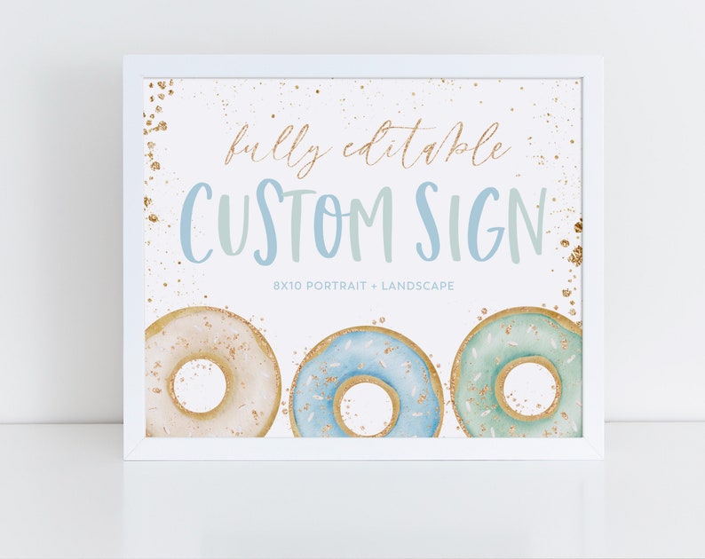 Donut Editable Sign Custom 8x10 Sign Printable Donut Sign - Etsy