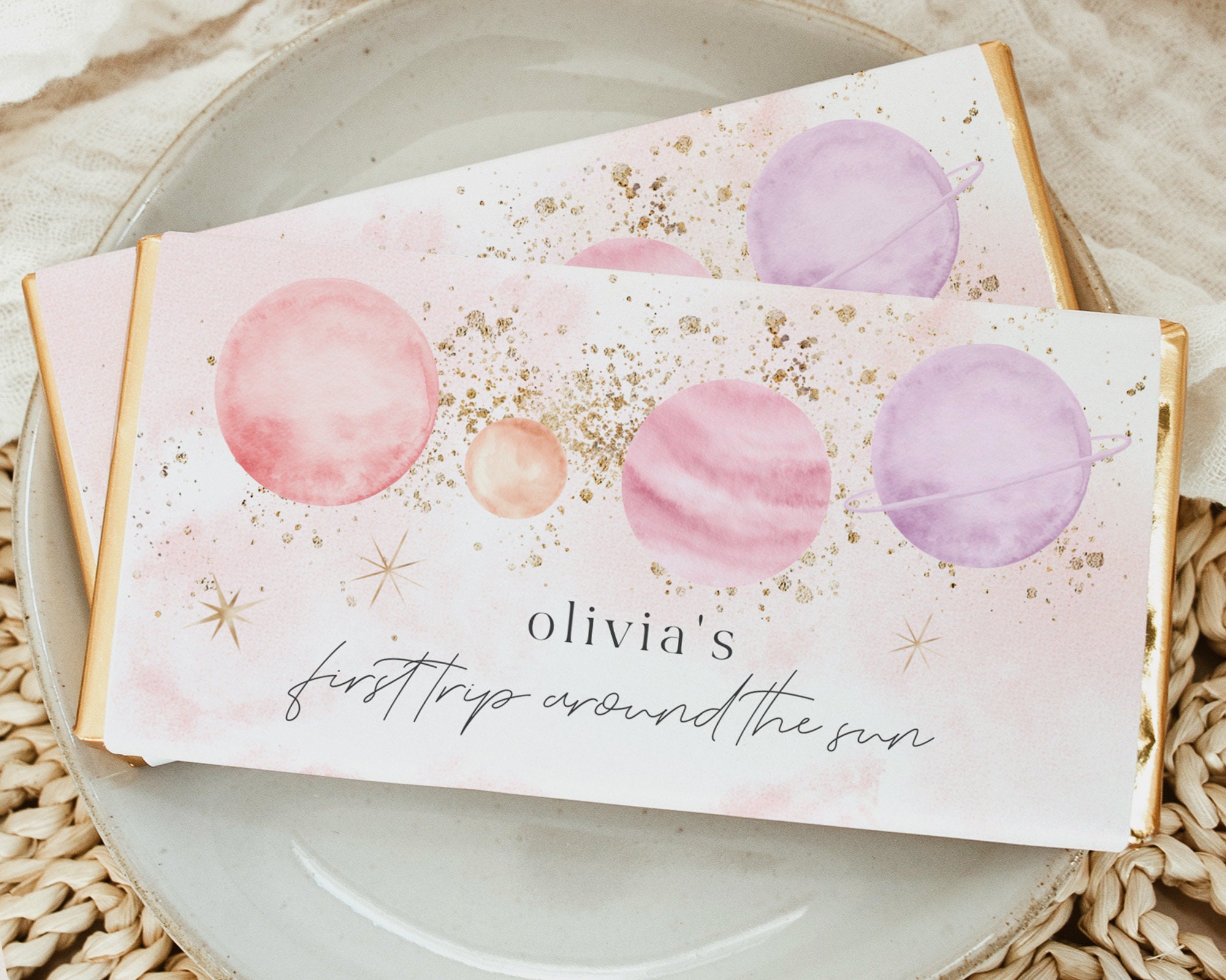 Space Chocolate Bar Wrapper Template, Printable Candy Bar Wrapper, 1st ...