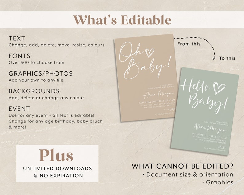 Neutral Baby Shower Games, Beige Minimal Baby Shower Editable Games ...
