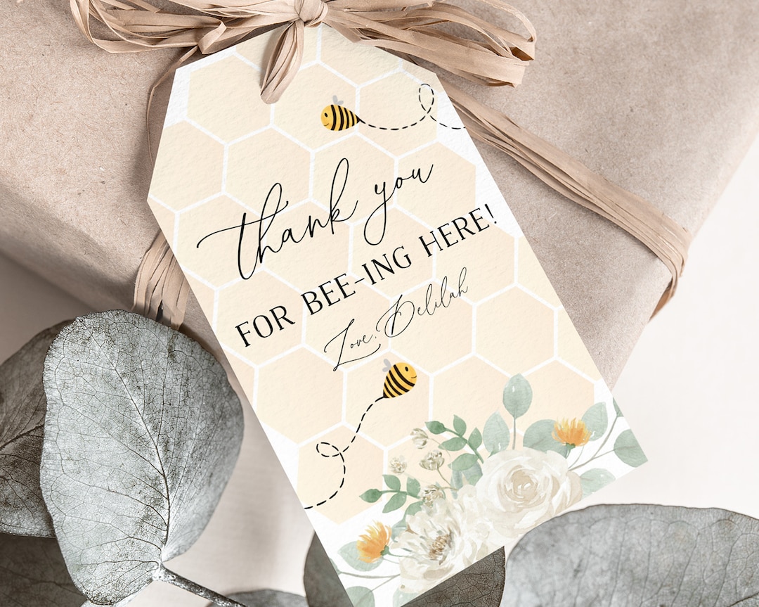 Bee Favour Tags, Bee Birthday Thank You Tags, 1st Bee Day Favor Tag ...