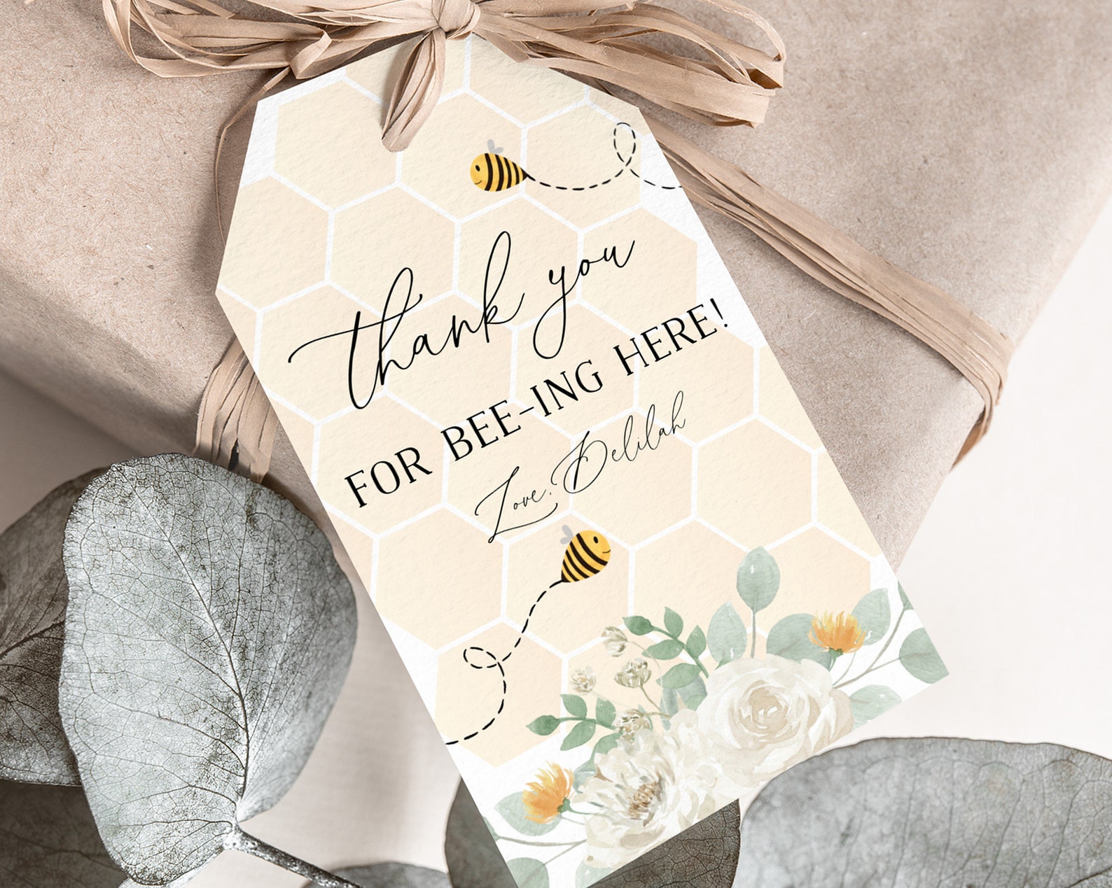 Bee Favour Tags Bee Birthday Thank You Tags 1st Bee Day - Etsy