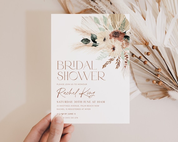 Boho Bridal Shower Invitation Bohemian Bridal Shower Invite - Etsy