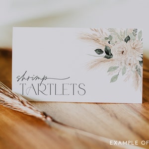 Boho Bridal Shower Food Labels, Boho Food Label Card, Food Tent Cards ...