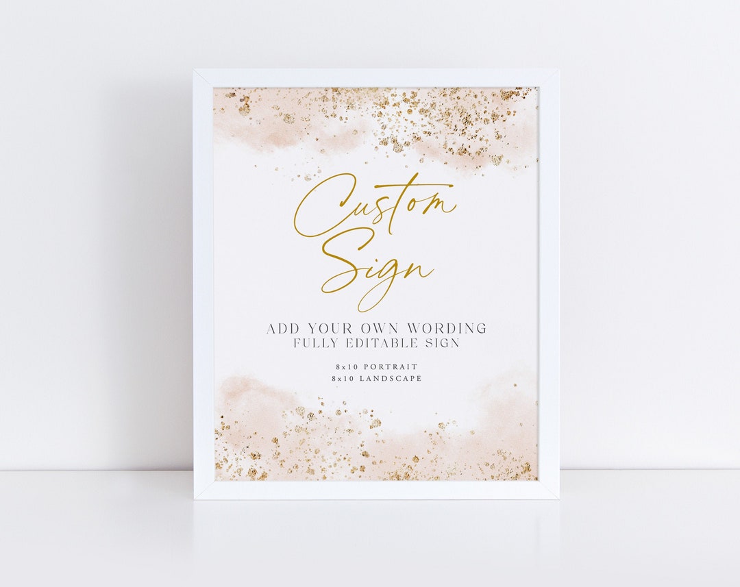 Editable Sign, 8x10 Pink and Gold Signs, Christening Signs, Baptism ...