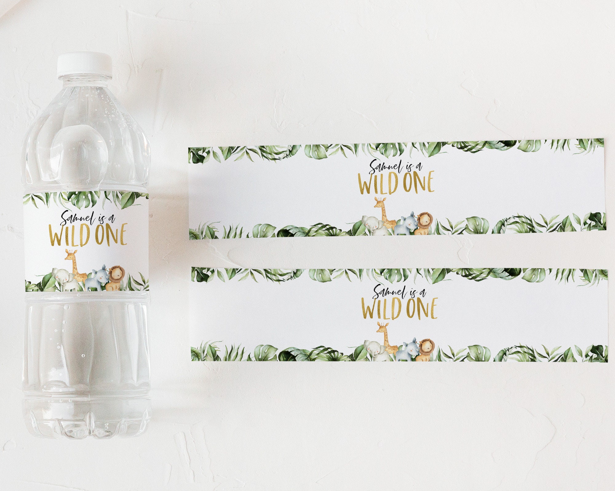 Wild One Water Bottle Label Safari Water Label Printable - Etsy.de