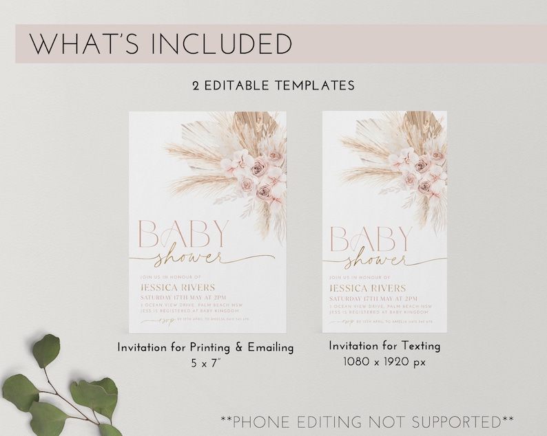 Boho Baby Shower Invitation Boho Floral Baby Shower Baby - Etsy