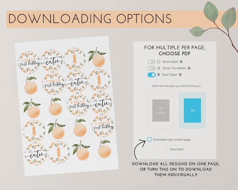 Orange Cupcake Toppers Printable Cupcake Topper Oranges - Etsy