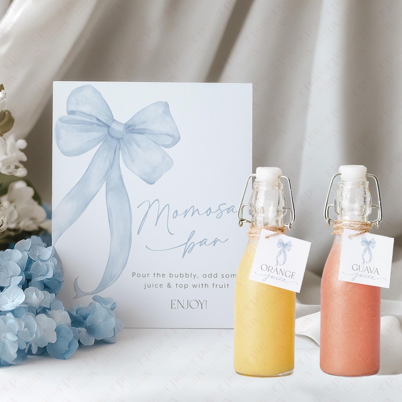 Mimosa Bar Template Blue - Etsy UK