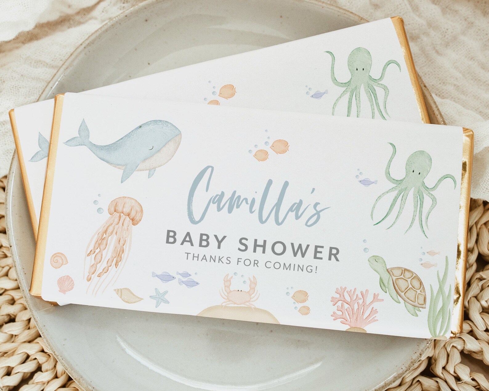 Under the Sea Chocolate Wrapper Printable Candy Bar Wrapper - Etsy