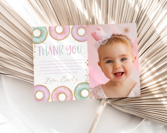 Donut Thank You Card Template Printable Thank You Card Donut - Etsy