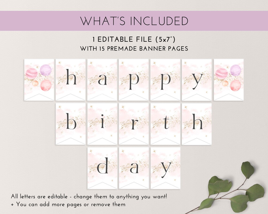 Happy Birthday Banner Printable Happy 1st Birthday Banner | Etsy