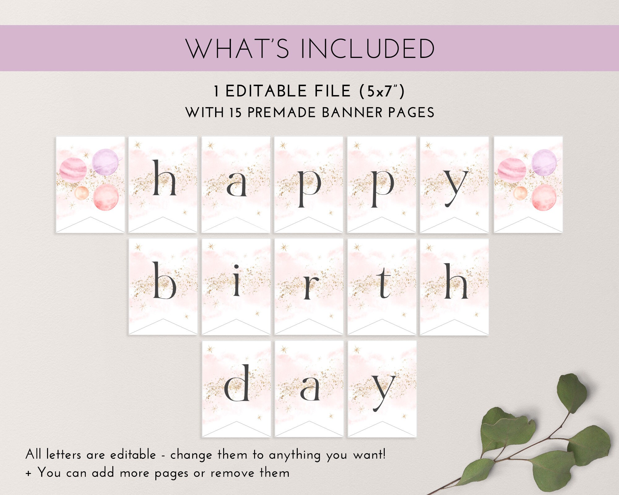 Happy Birthday Banner Printable Happy 1st Birthday Banner | Etsy