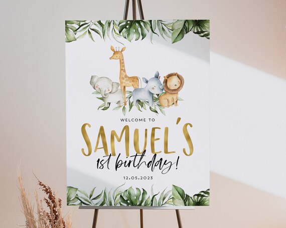 1st Birthday Welcome Sign Wild One Welcome Sign Baby First | Etsy