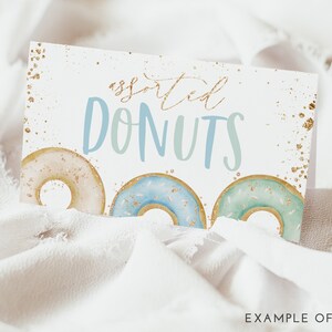 Donut Food Labels, Donut Birthday Food Label Card, Food Tent Card ...