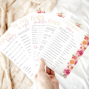 Citrus Baby Shower Games, Orange Baby Games Printable, Bright Flowers ...