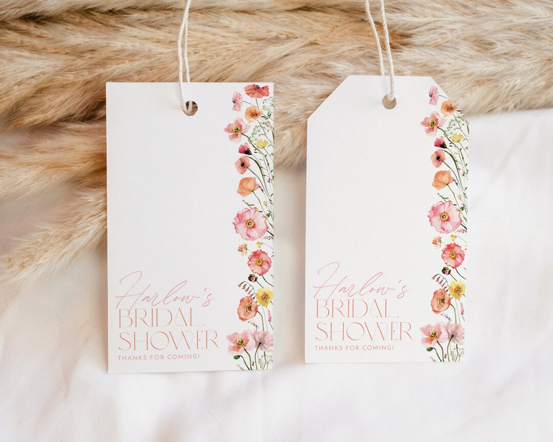 Floral Bridal Shower Favor Tag, Thank You Tag, Favour Tag, Gift Tag ...