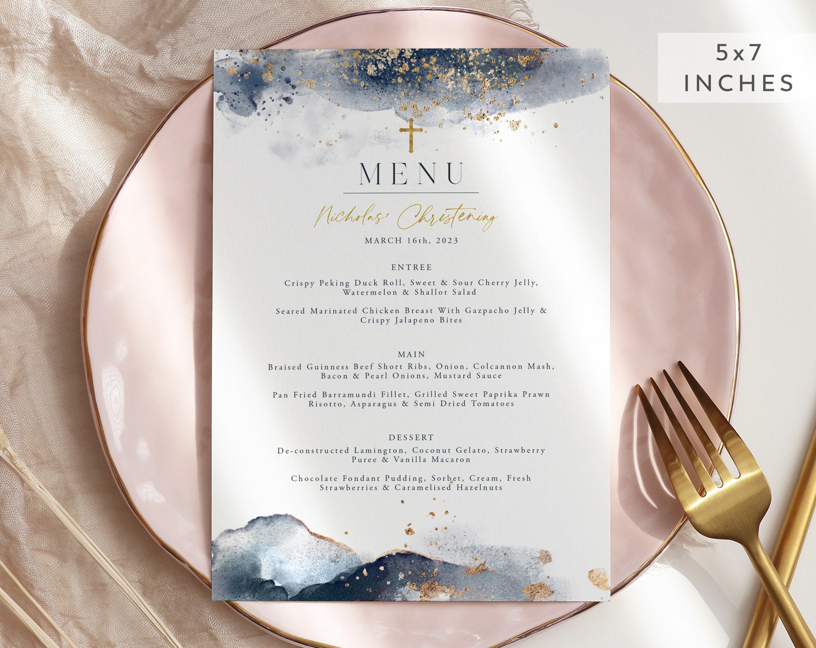 Christening Menu Template, Printable, Baptism Menu Template, Printable ...