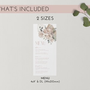 Protea Menu Template, Printable Bridal Shower Menu, Flower Menu ...