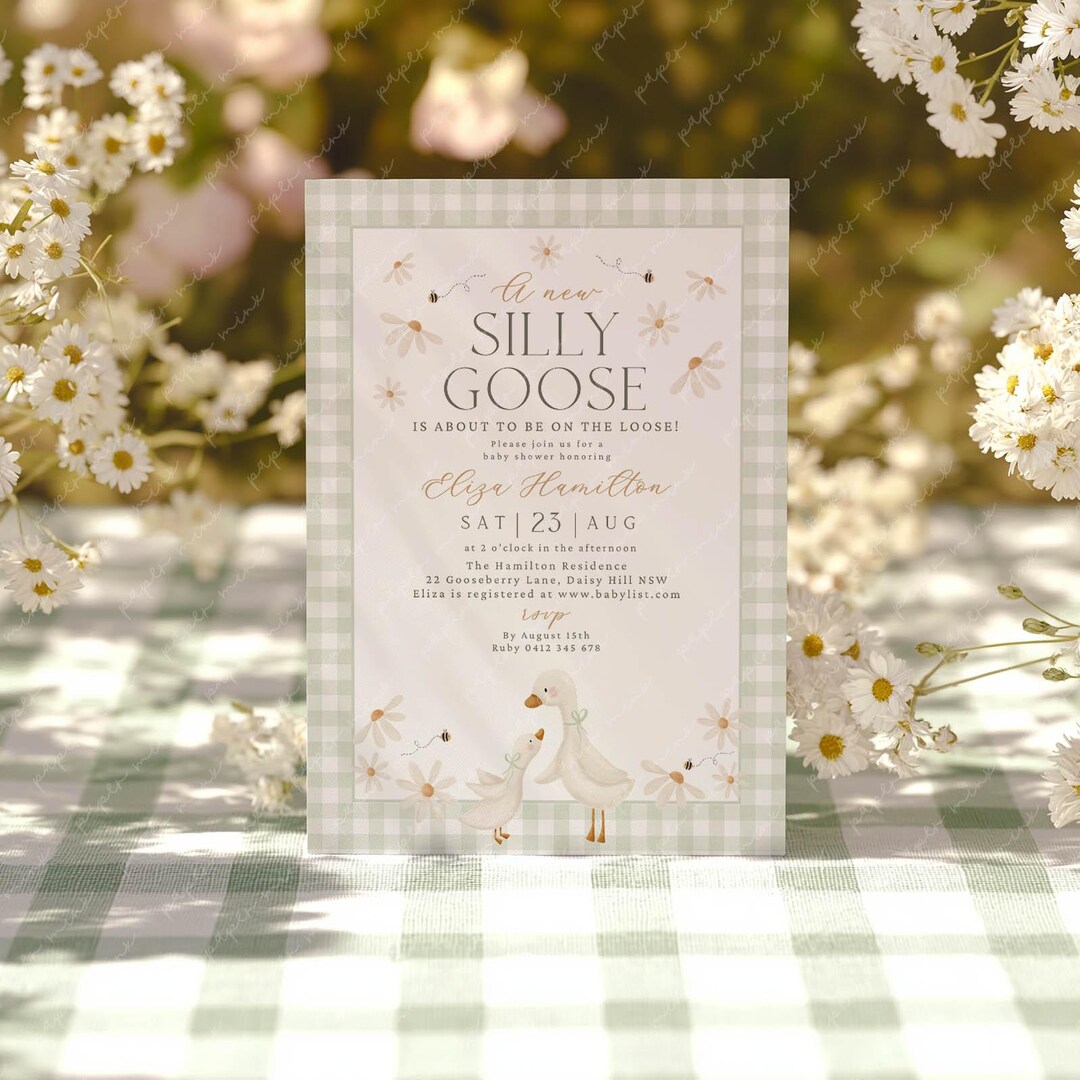 Silly Goose Baby Shower Invitation, Gender Neutral Baby Shower Invite ...