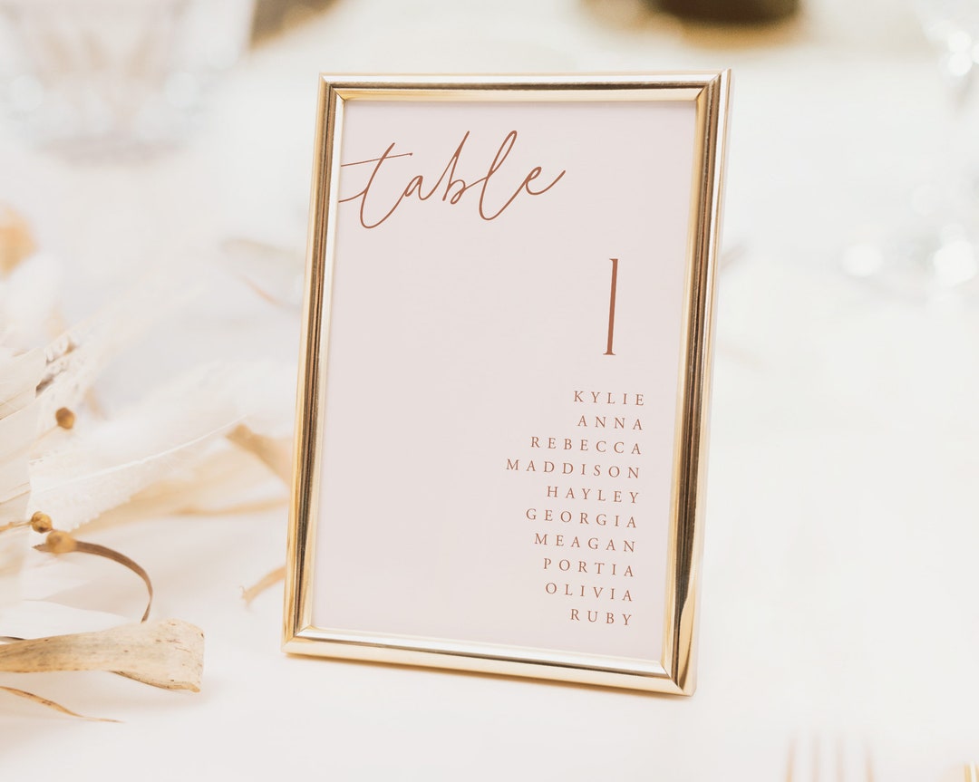 Neutral Table Numbers, Bridal Shower Table Numbers, Beige Minimalist ...