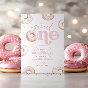 Sweet One Birthday Invitation, 1st Birthday Girl Invitation, She's a ...