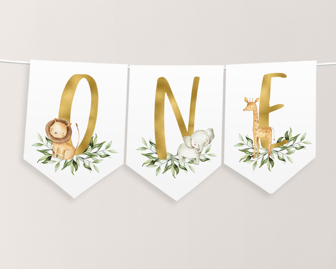 Wild One High Chair Banner Printable 1st Birthday Banner for | Etsy