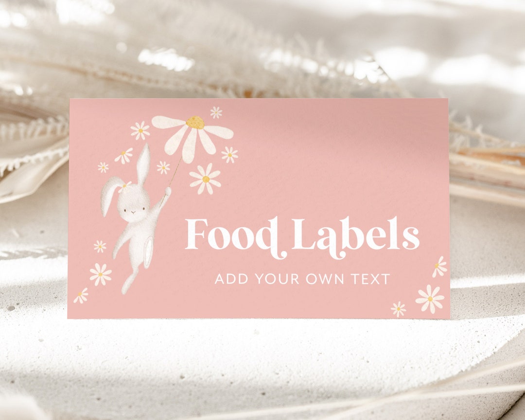 Some Bunny Food Labels, 1st Birthday Food Label Card, Food Tent Card ...
