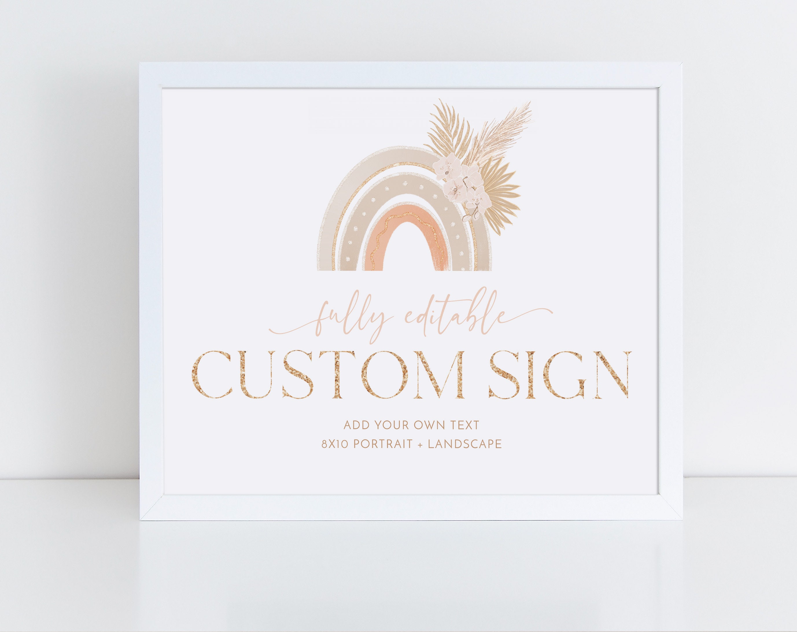 Boho Baby Shower Sign Editable Baby Shower Rainbow Signs - Etsy