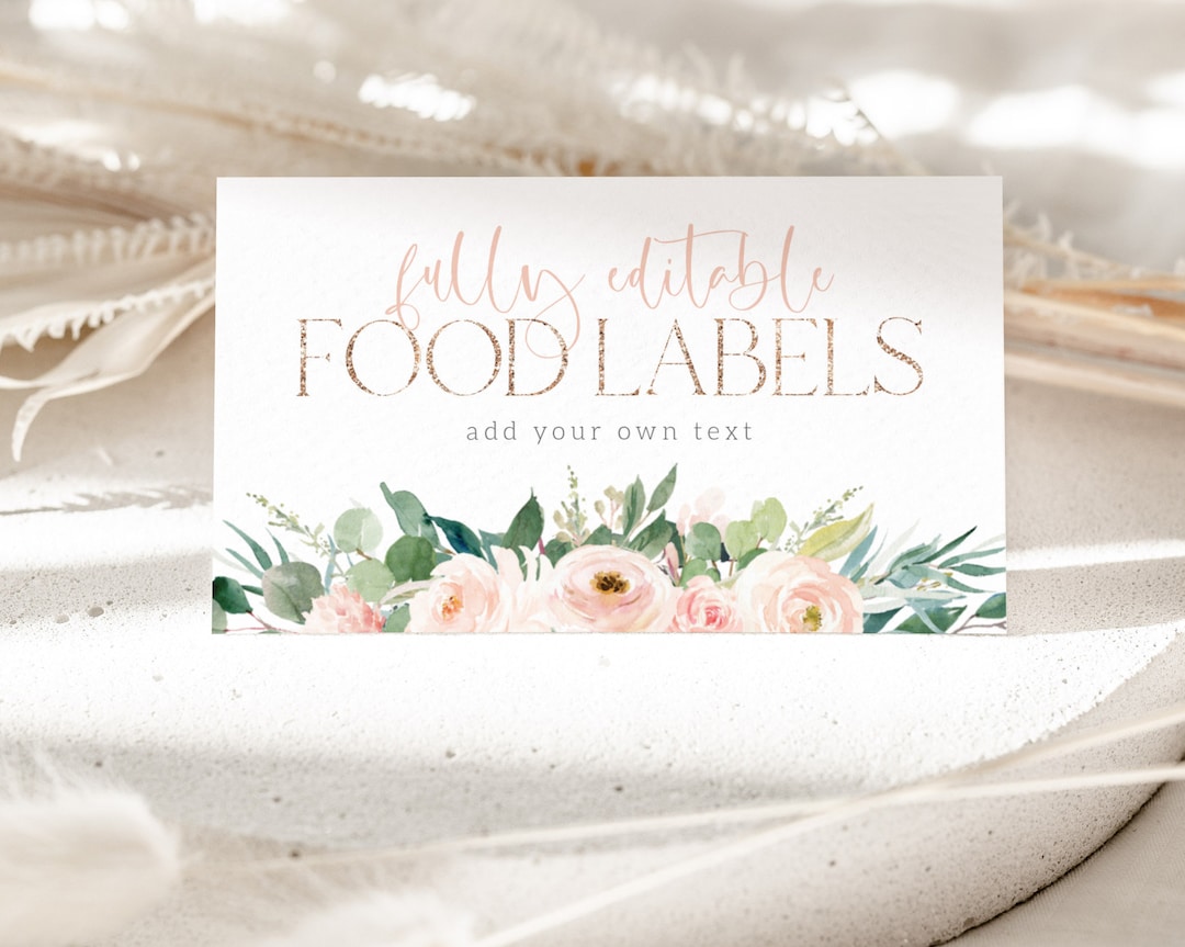 Onederful Food Labels, Floral Food Label Card, Food Tent Card, Birthday ...