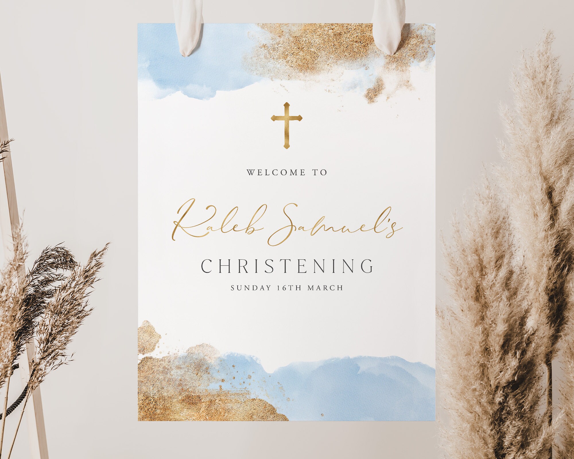 Printable Welcome Sign, Christening Welcome Sign, Baptism Welcome Sign ...