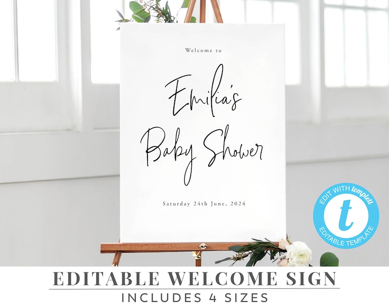Printable Welcome Sign Editable Template Welcome Sign Baby - Etsy
