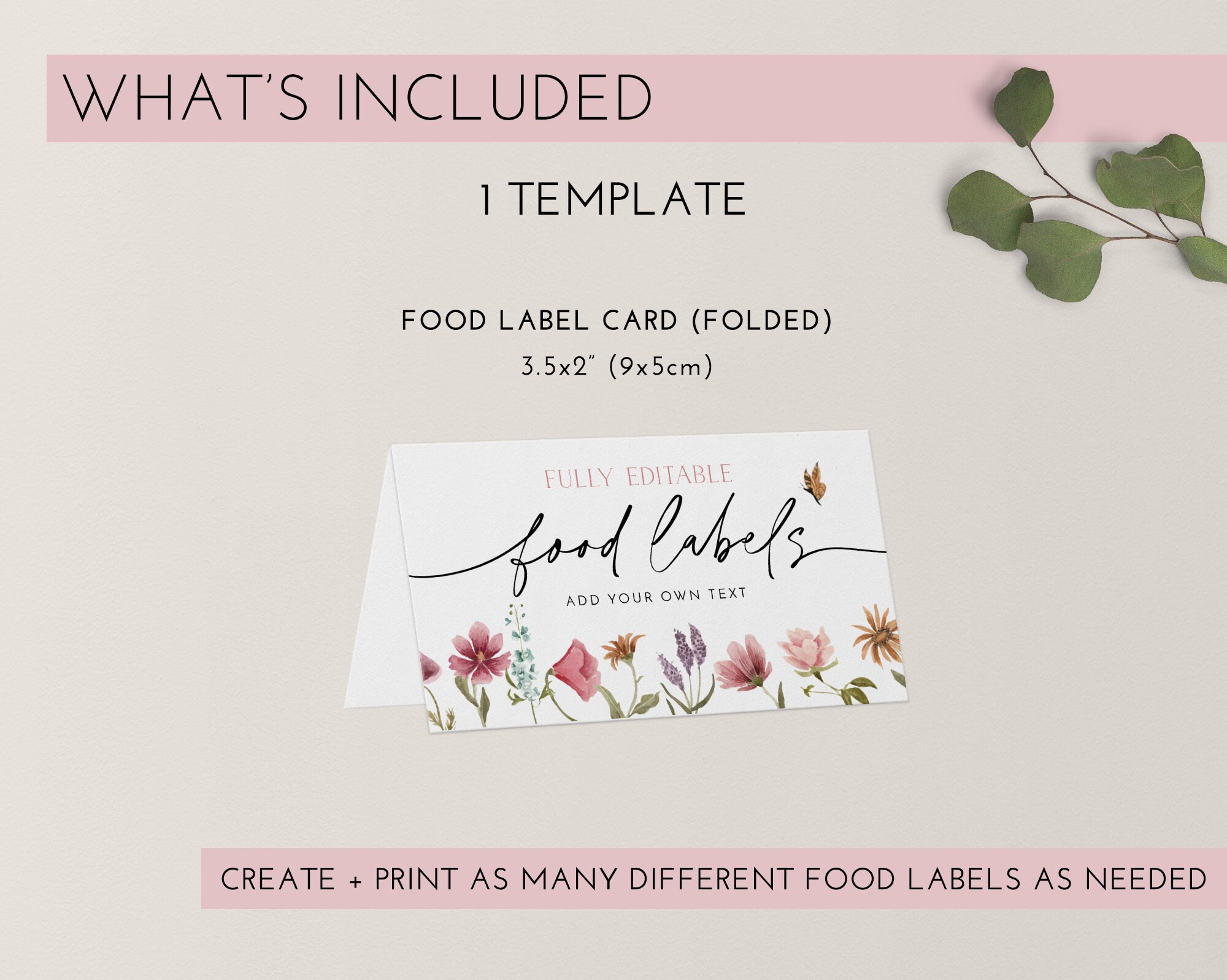 Wildflower Food Labels Flower Birthday Food Label Cards Food | Etsy