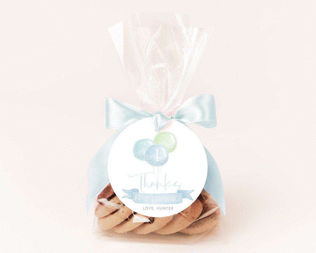 Balloon Favour Tags, 1st Birthday Boy Editable Tags, Printable Favor ...